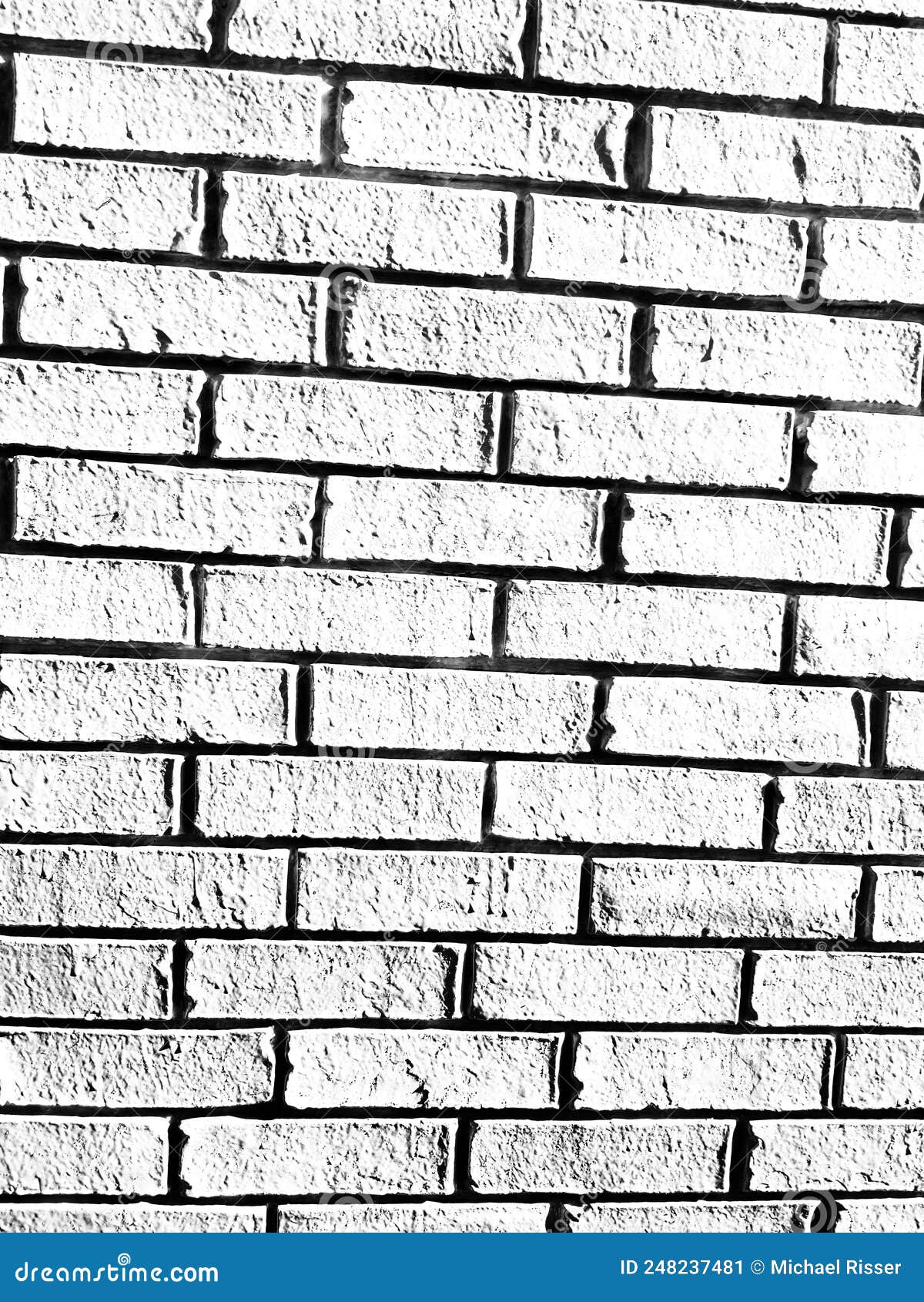 White Brick Wall in Hight Contrast Black and White Stock Image - Image ...