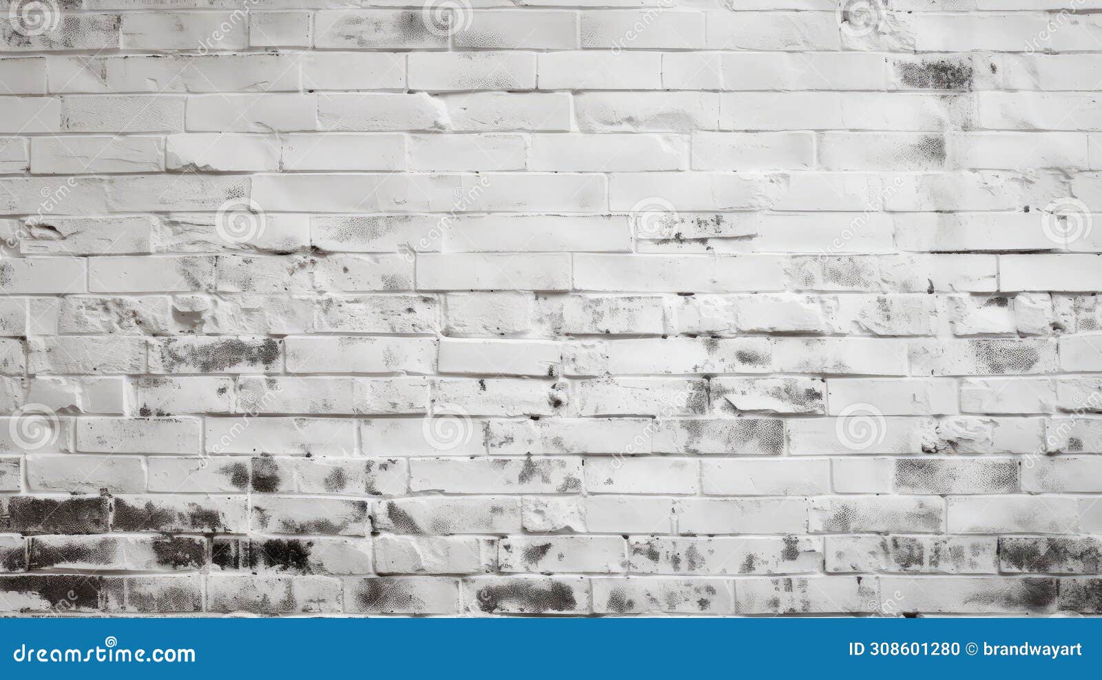 White Brick Wall with Black Stains Stock Illustration - Illustration of ...