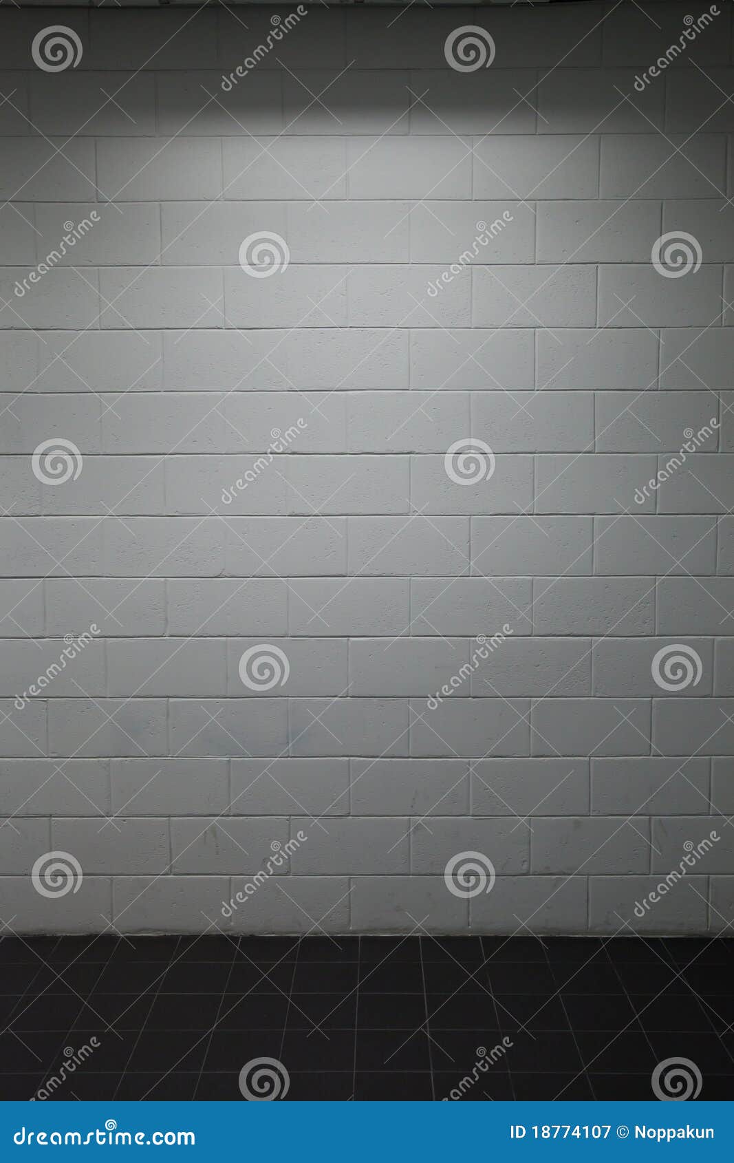 White Brick Wall Pavement with Dim Lighting Stock Image - Image of ...