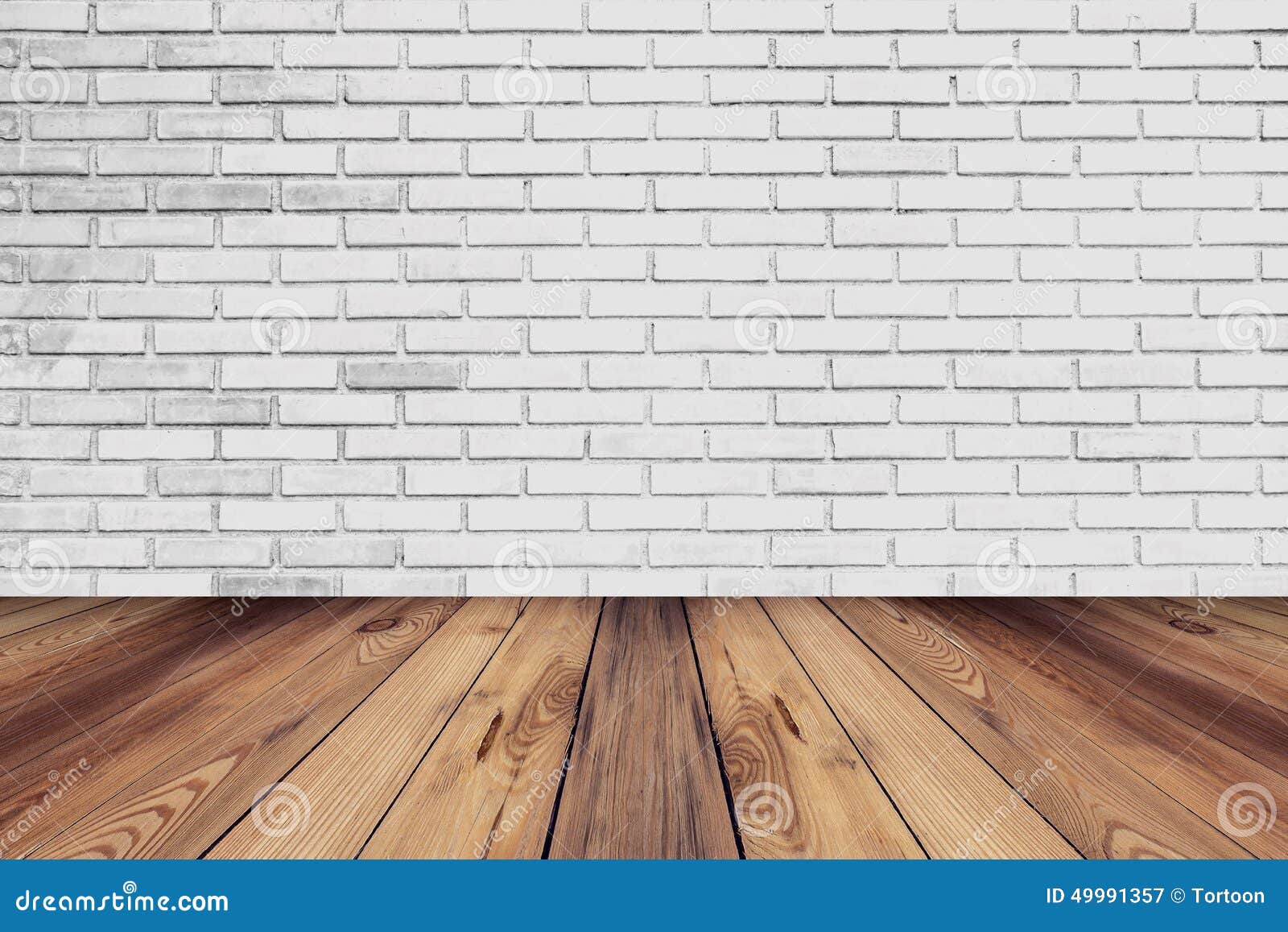 White Brick Wall Room and Floor Background Stock Image - Image of white ...
