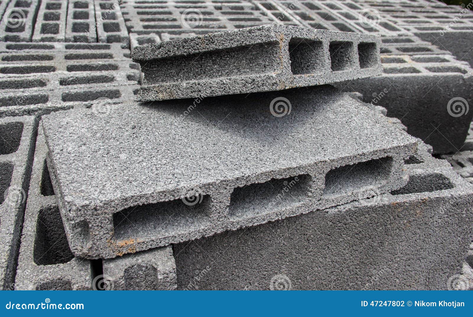 White Bricks for Building Construction in Front of the Way Stock Photo ...