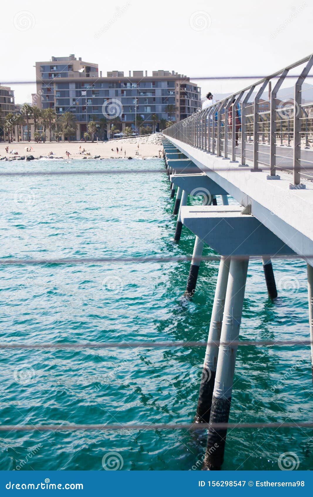 White Bridge in the Middle of the Sea Editorial Photography - Image of ...