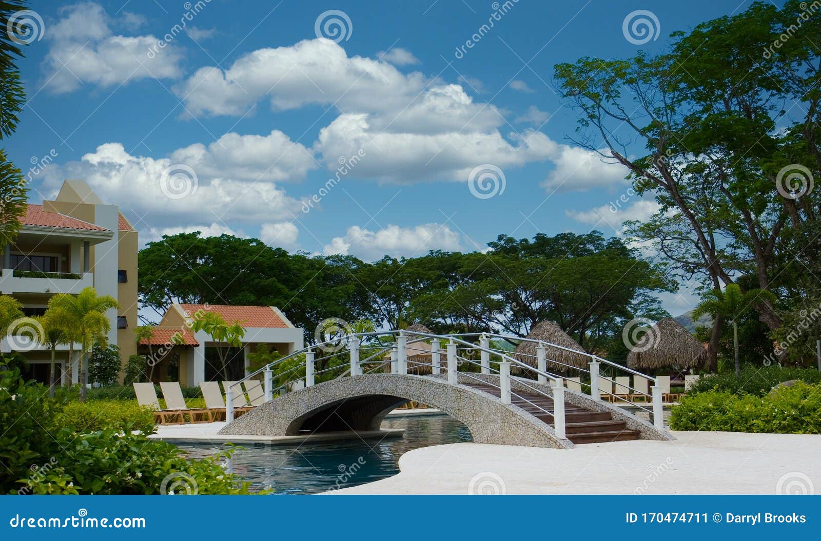 Bridge Over Pool stock image. Image of vacation, swimming - 170474711