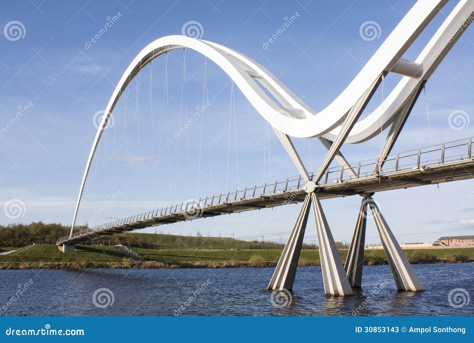 White bridge stock image. Image of futuristic, beam, outdoors - 30853143