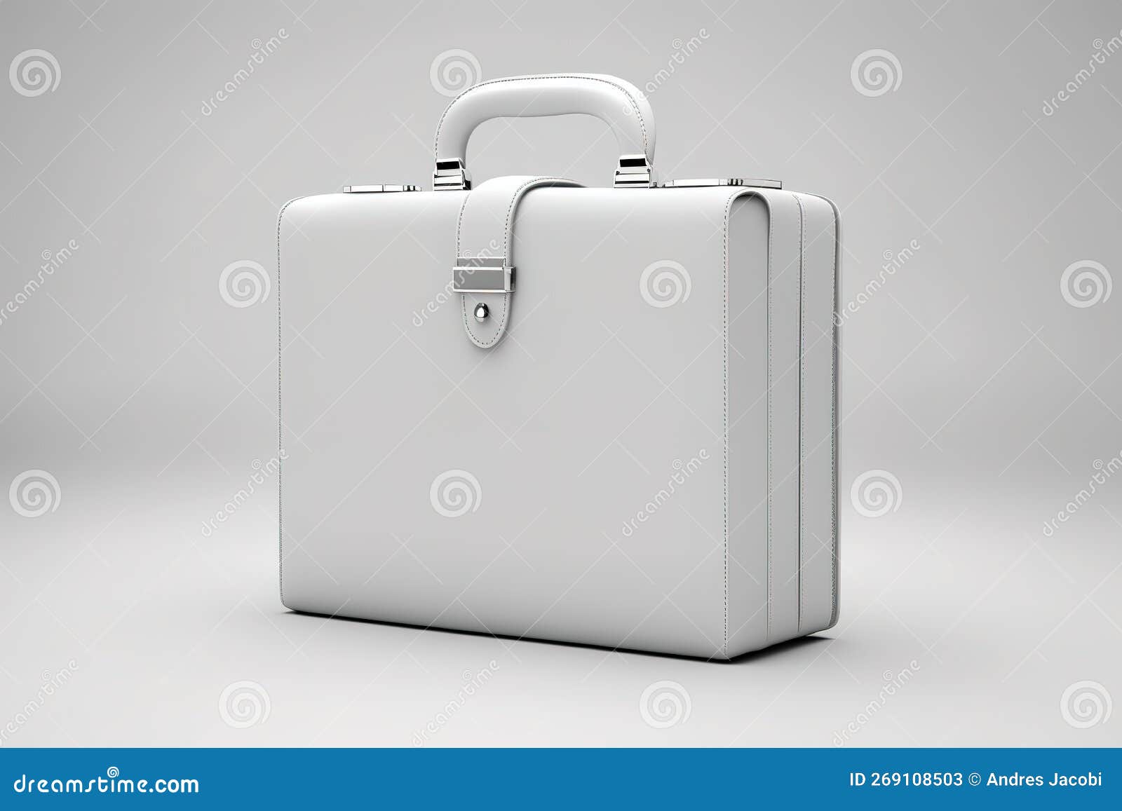 White Briefcase Over White Background. 3D Rendering Style Stock ...