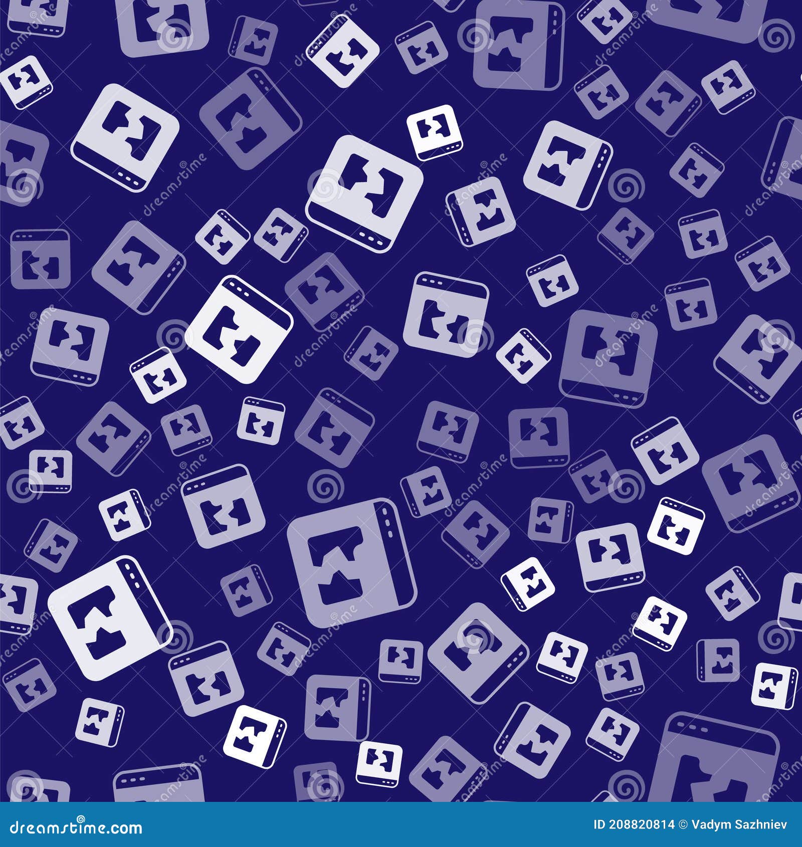 White Broken File Icon Isolated Seamless Pattern on Blue Background ...