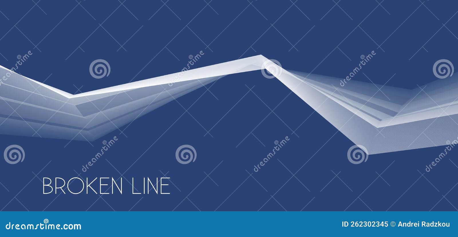 White Broken Line on Blue Background. Graphic Pattern with Translucent ...