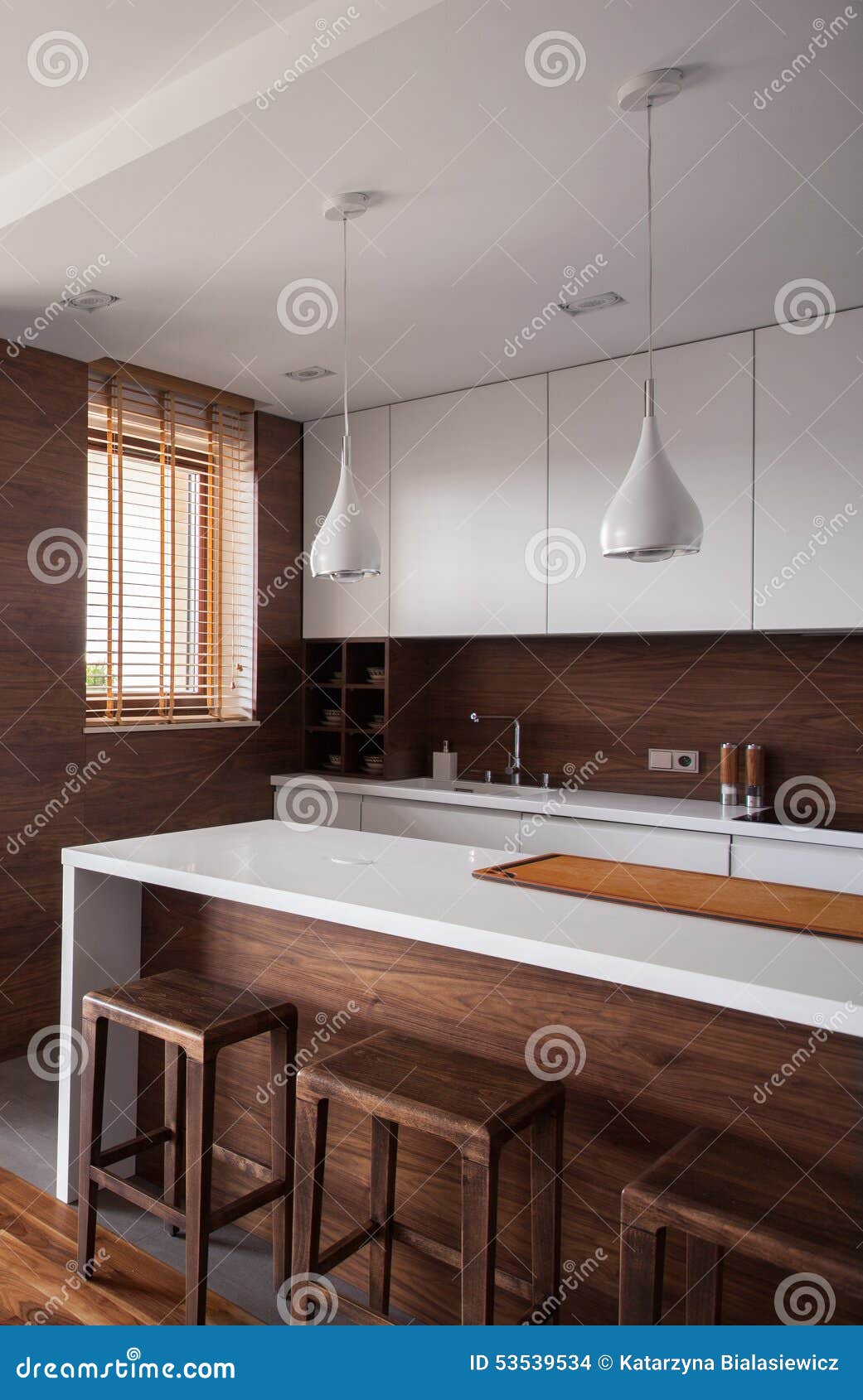 White and Brown Luxury Kitchen Stock Photo - Image of dwelling ...