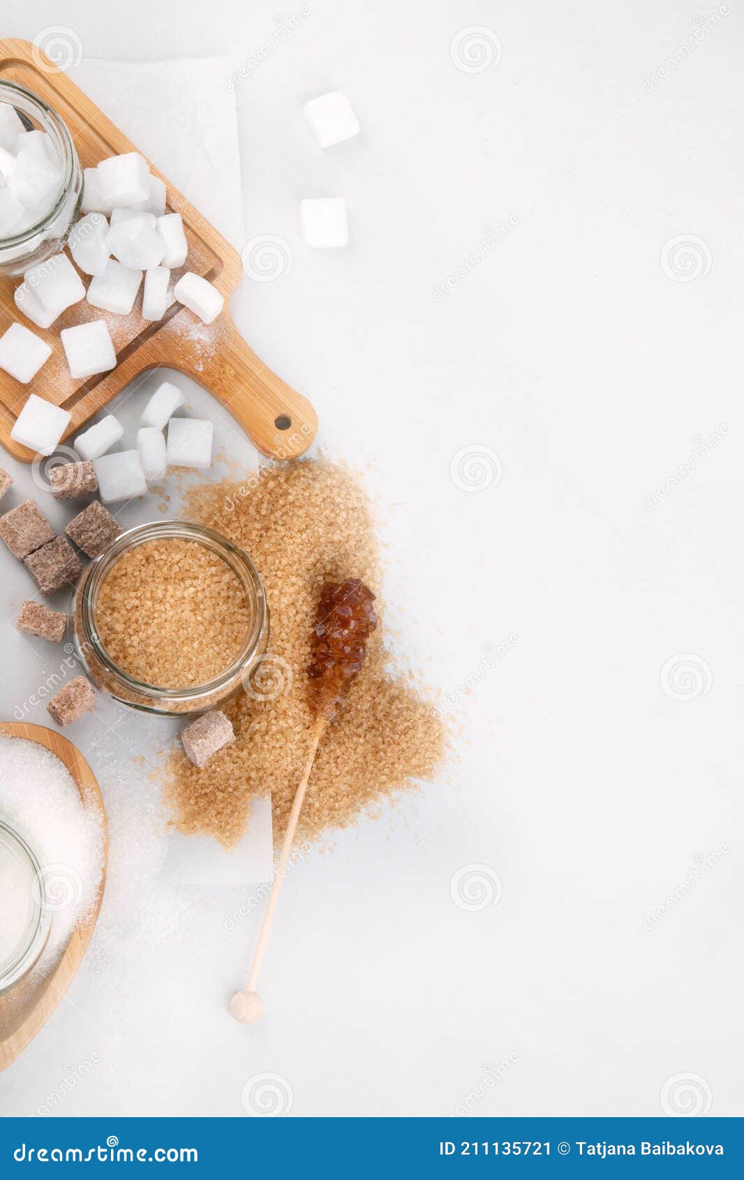 White and Brown Sugar on Boards on Linght Background Stock Image ...
