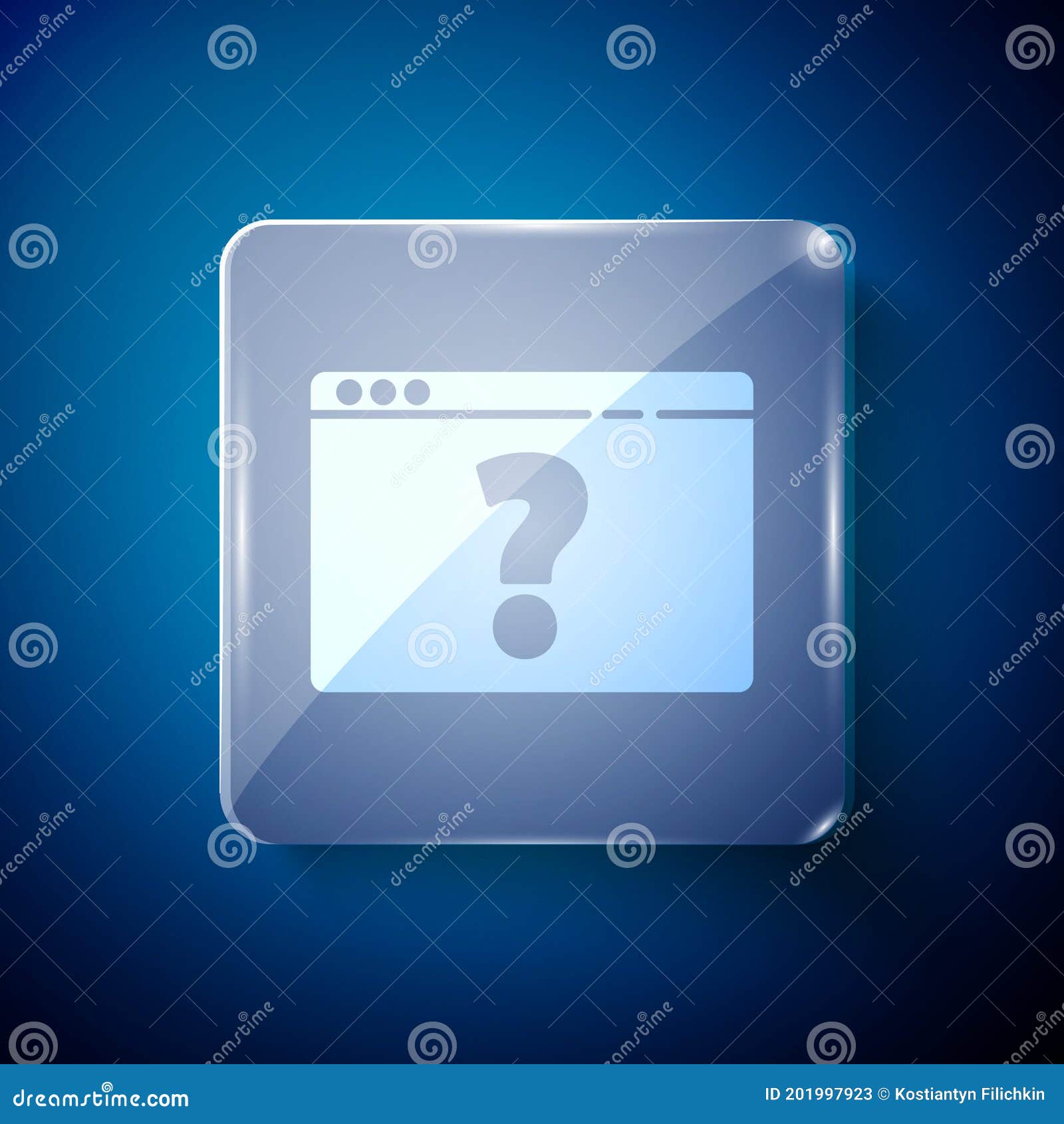 White Browser with Question Mark Icon Isolated on Blue Background ...