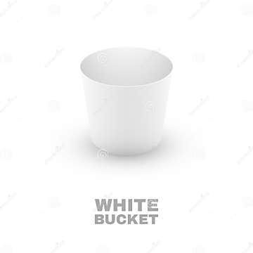 White Bucket Isolated on White. Vector Stock Vector - Illustration of ...
