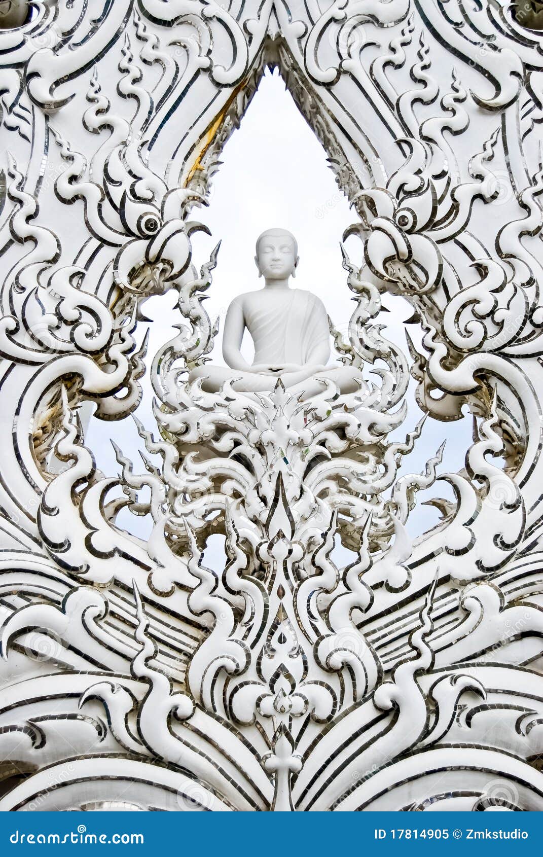 White Buddha art in temple stock image. Image of peace - 17814905