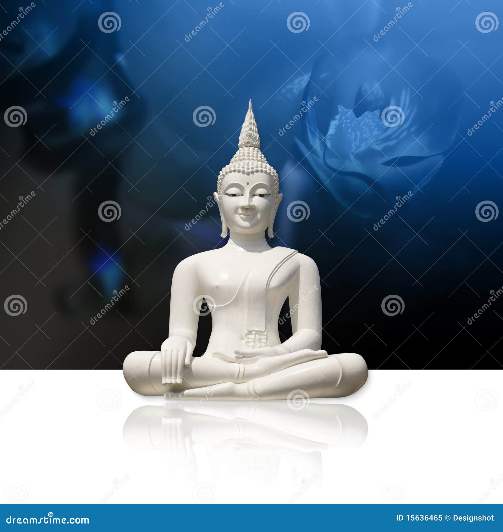 White Buddha Statue Isolated On White Background Stock Image ...