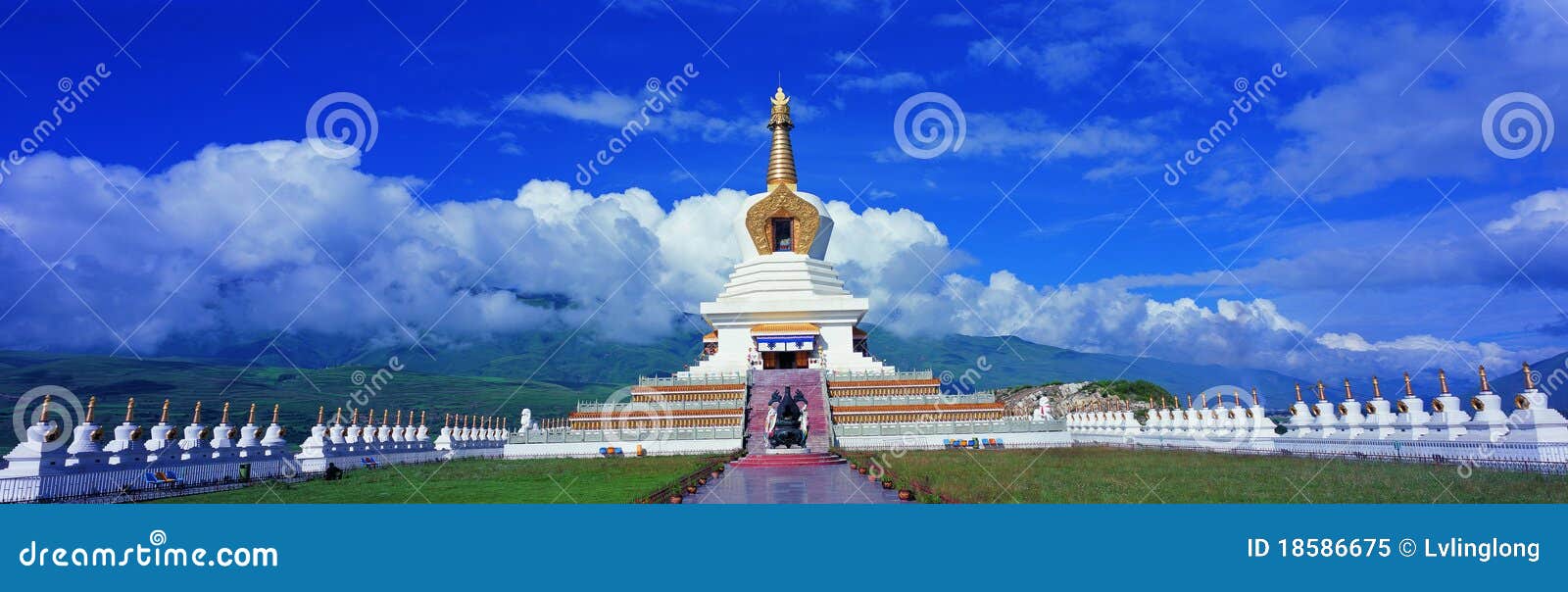 White Buddha Tower stock image. Image of asian, tibet - 18586675