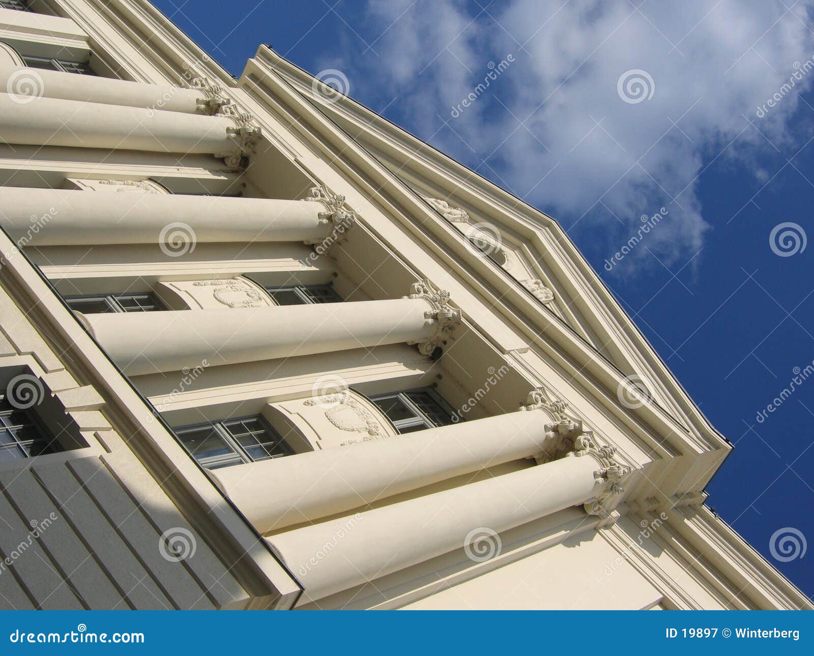 White Building III stock image. Image of window, roof, column - 19897