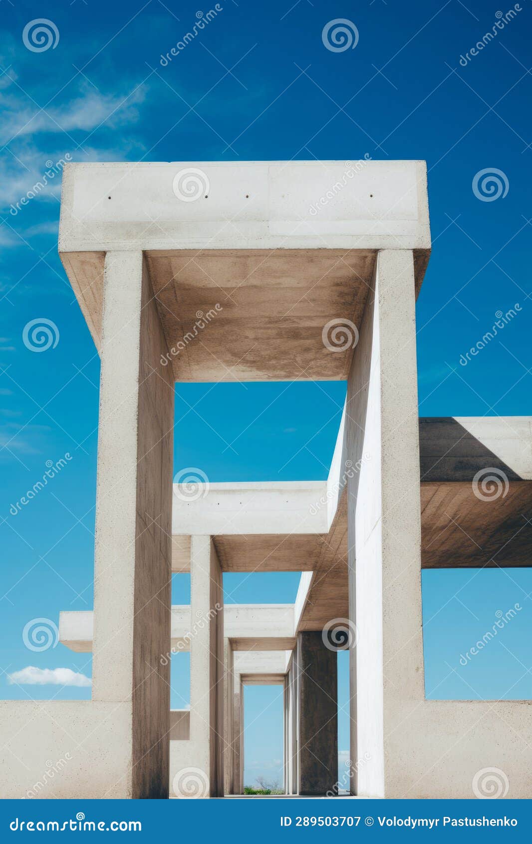 White Building with Sky Background and Bench Underneath it. Generative ...