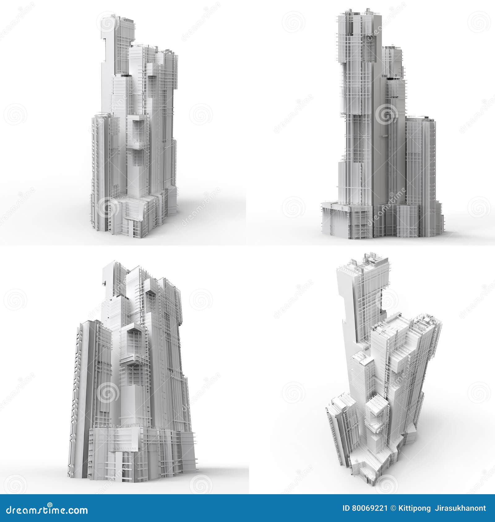 White Building on White Background Stock Illustration - Illustration of ...