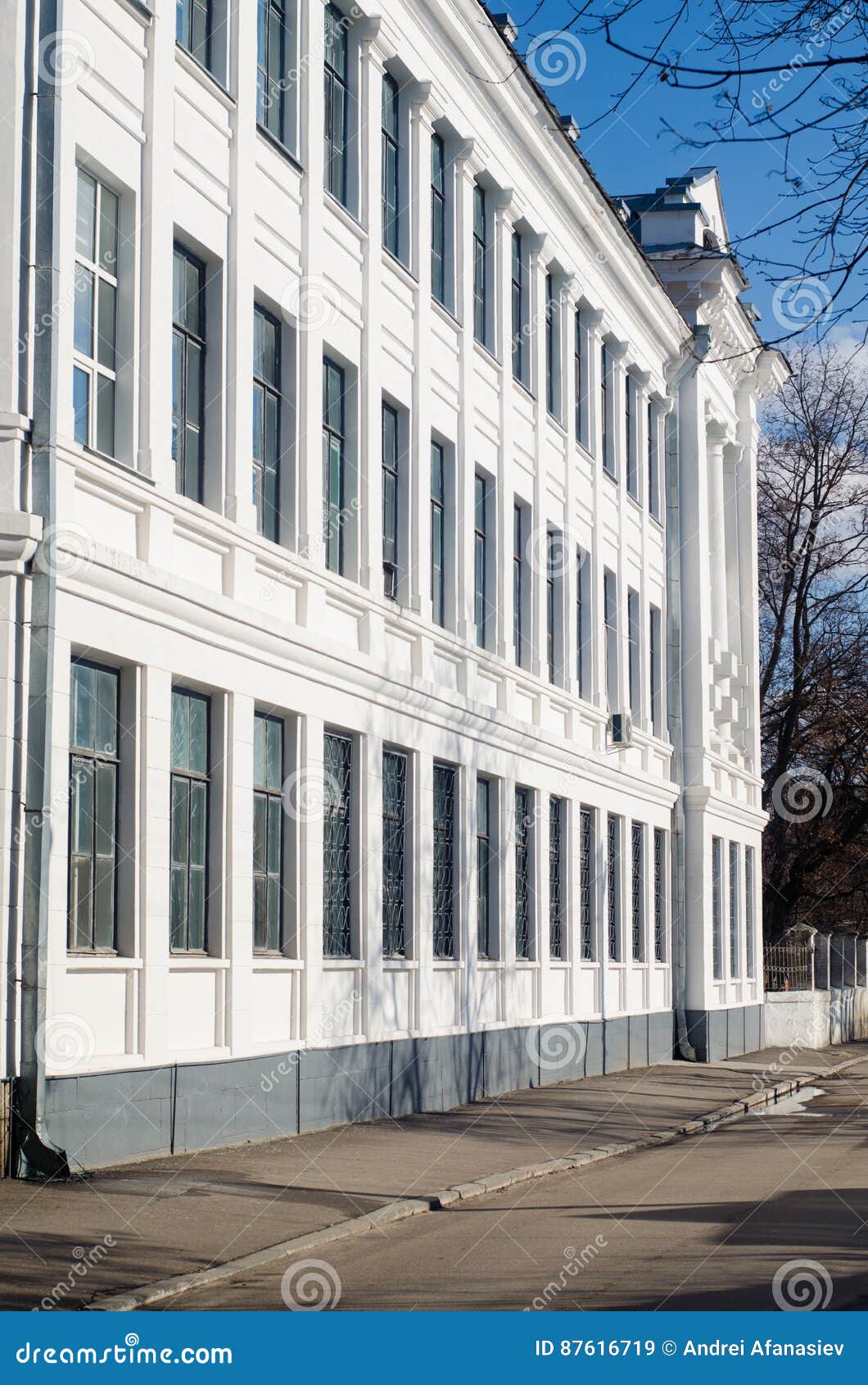 The White Building with Windows Stock Image - Image of headquarters ...