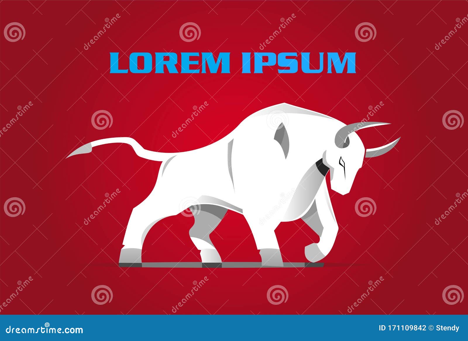 White bull stock vector. Illustration of strong, figure - 171109842