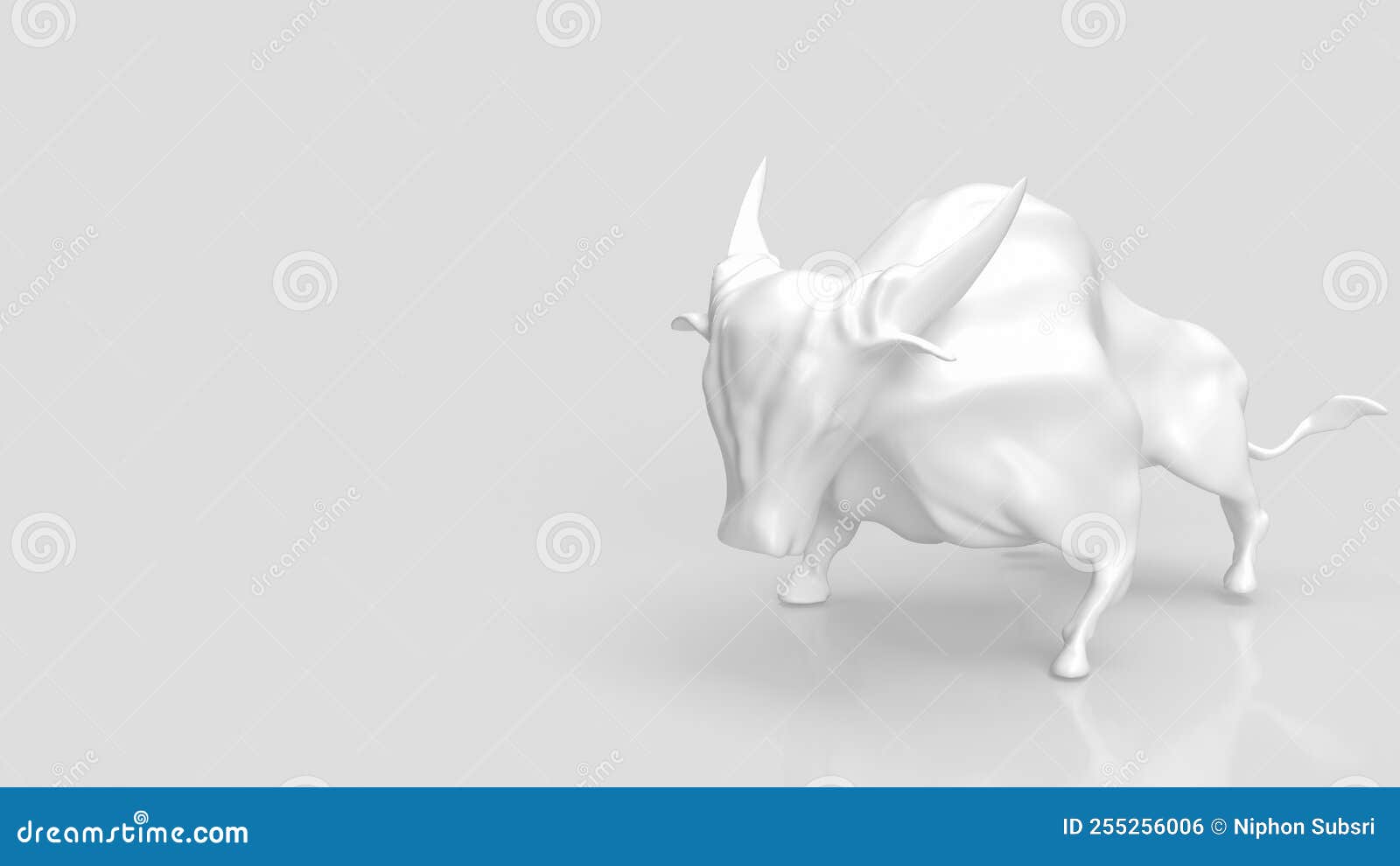 The White Bull on Clear Background for Business Concept 3d Rendering ...