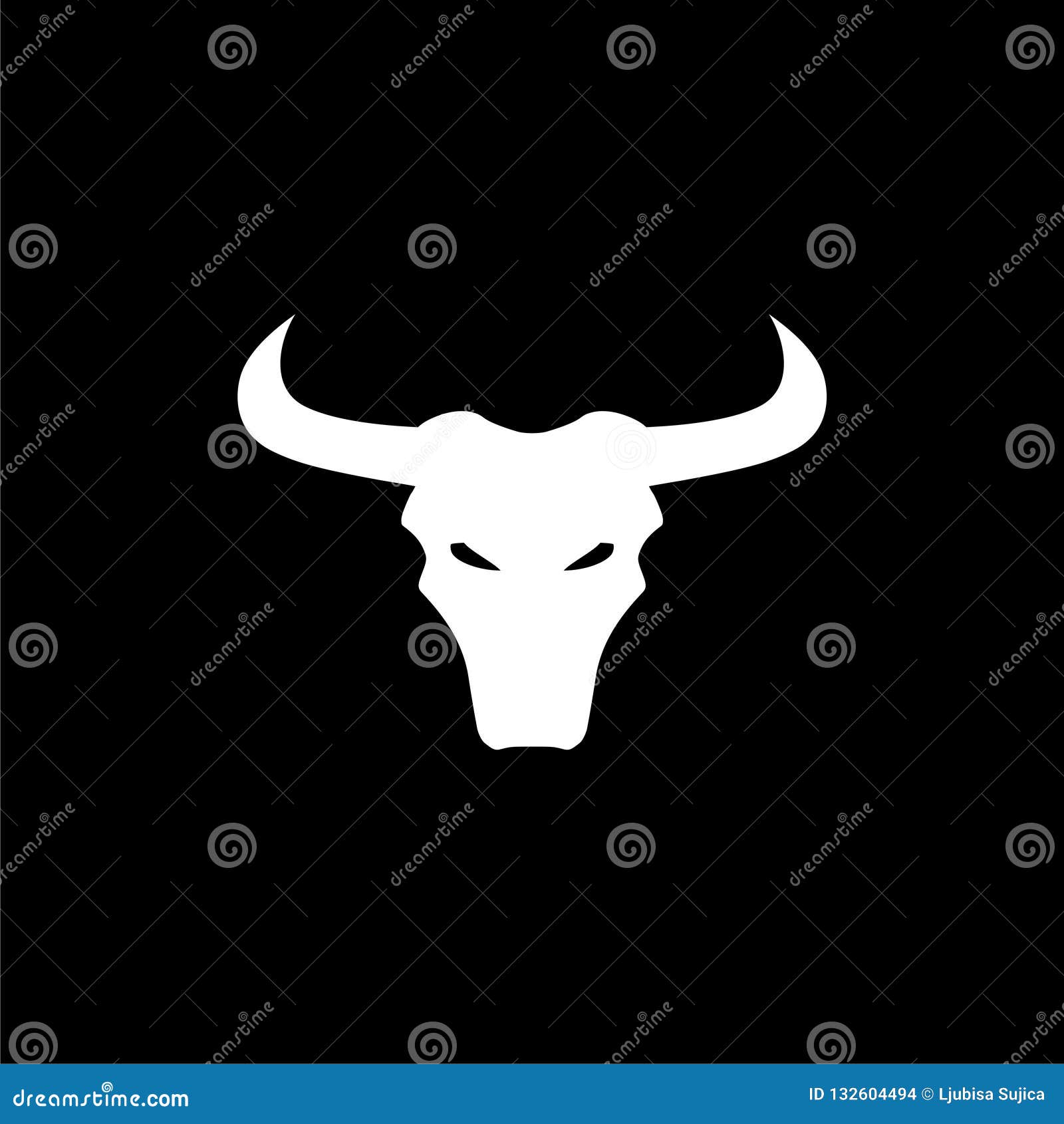 Bull Face Logo, Business Icon on a Dark Background Stock Vector ...