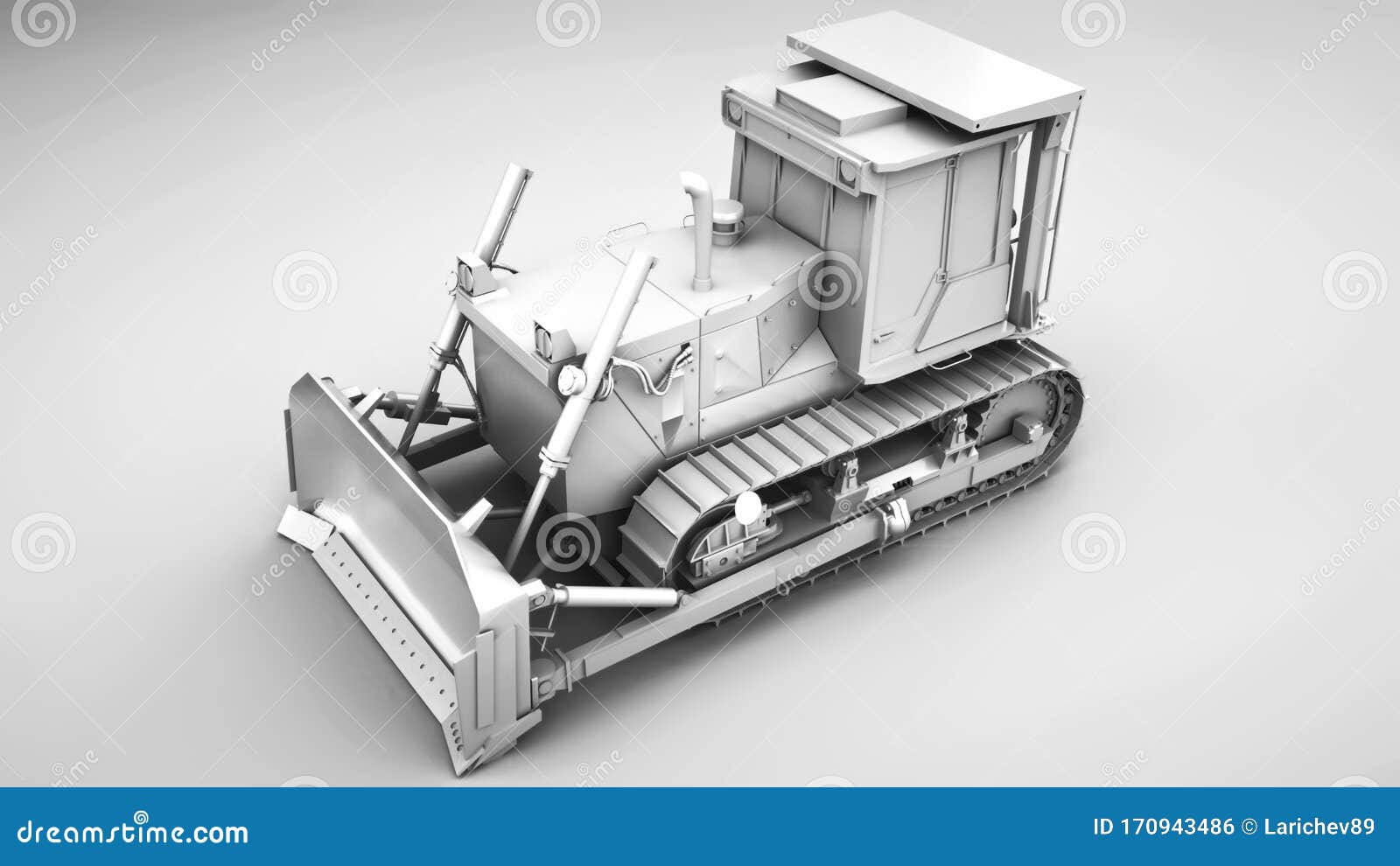 White Bulldozer. Minimal Idea Concept Stock Illustration - Illustration ...