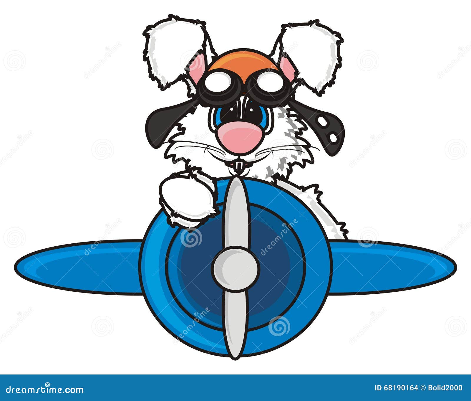White Bunny Flying on a Plane Stock Illustration - Illustration of kind ...