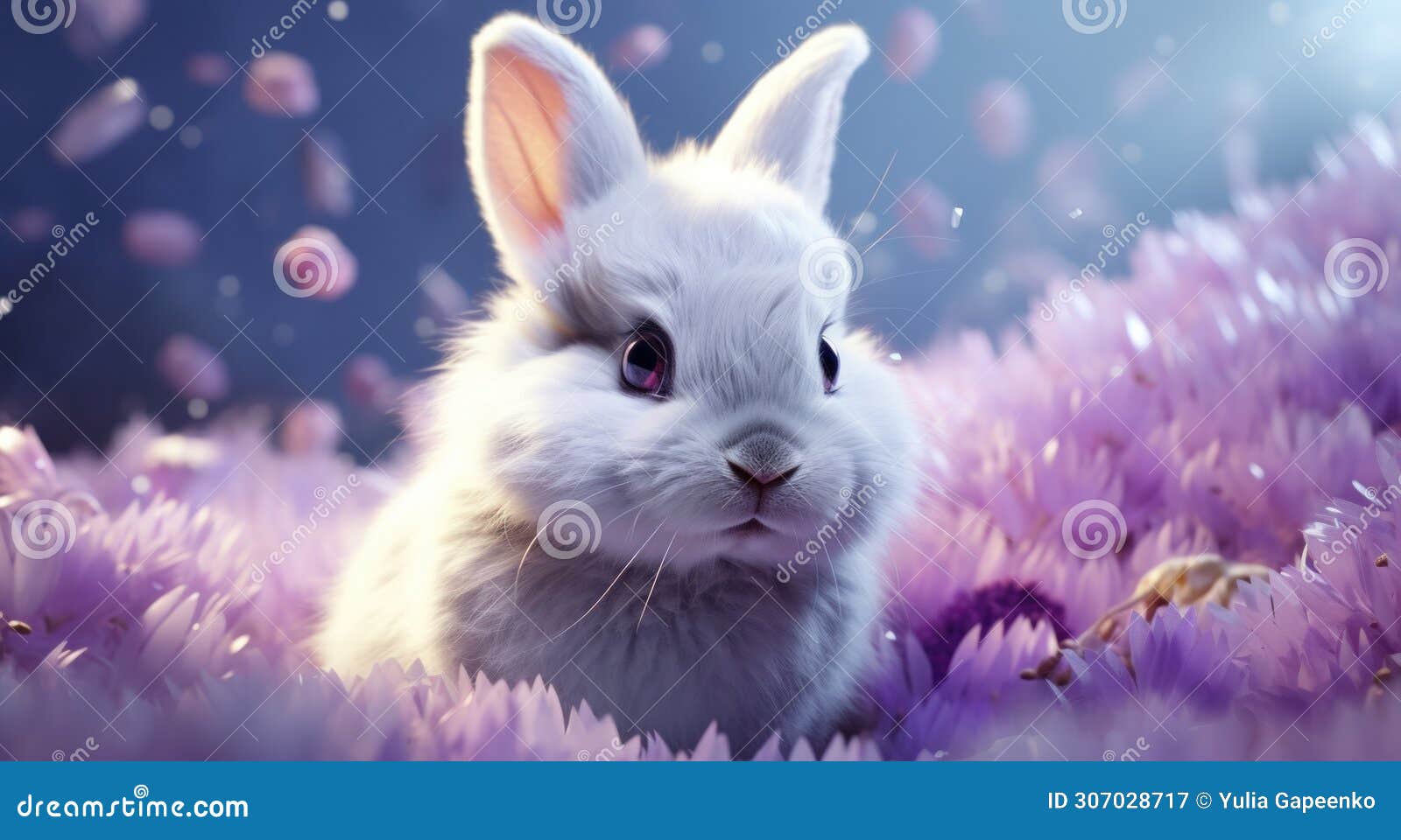 White Bunny Purple Wallpaper Stock Image - Image of fluffy, farm: 307028717