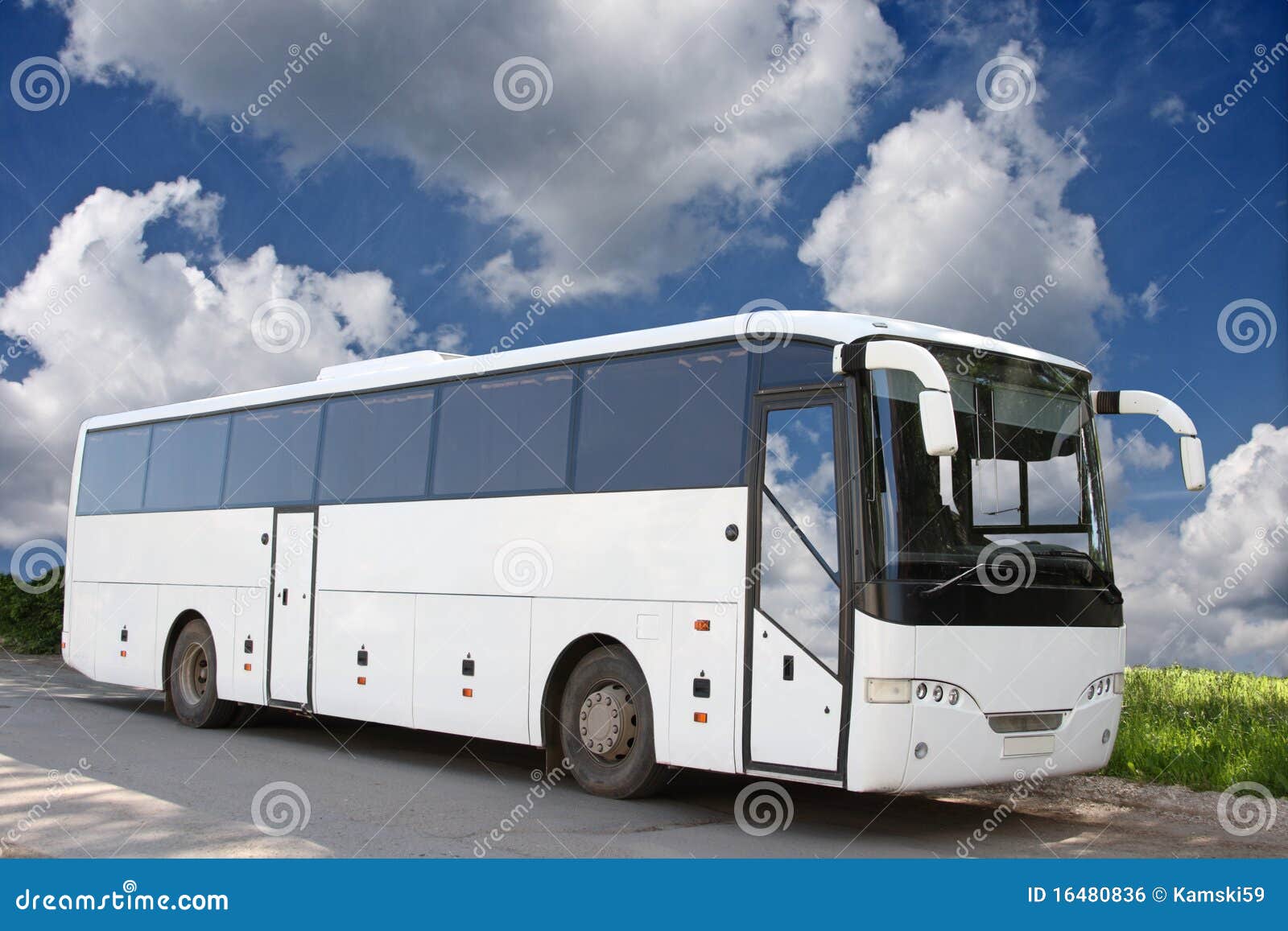 The white bus stock photo. Image of green, route, white - 16480836