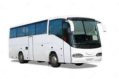 White bus stock image. Image of road, coach, white, trip - 5457753