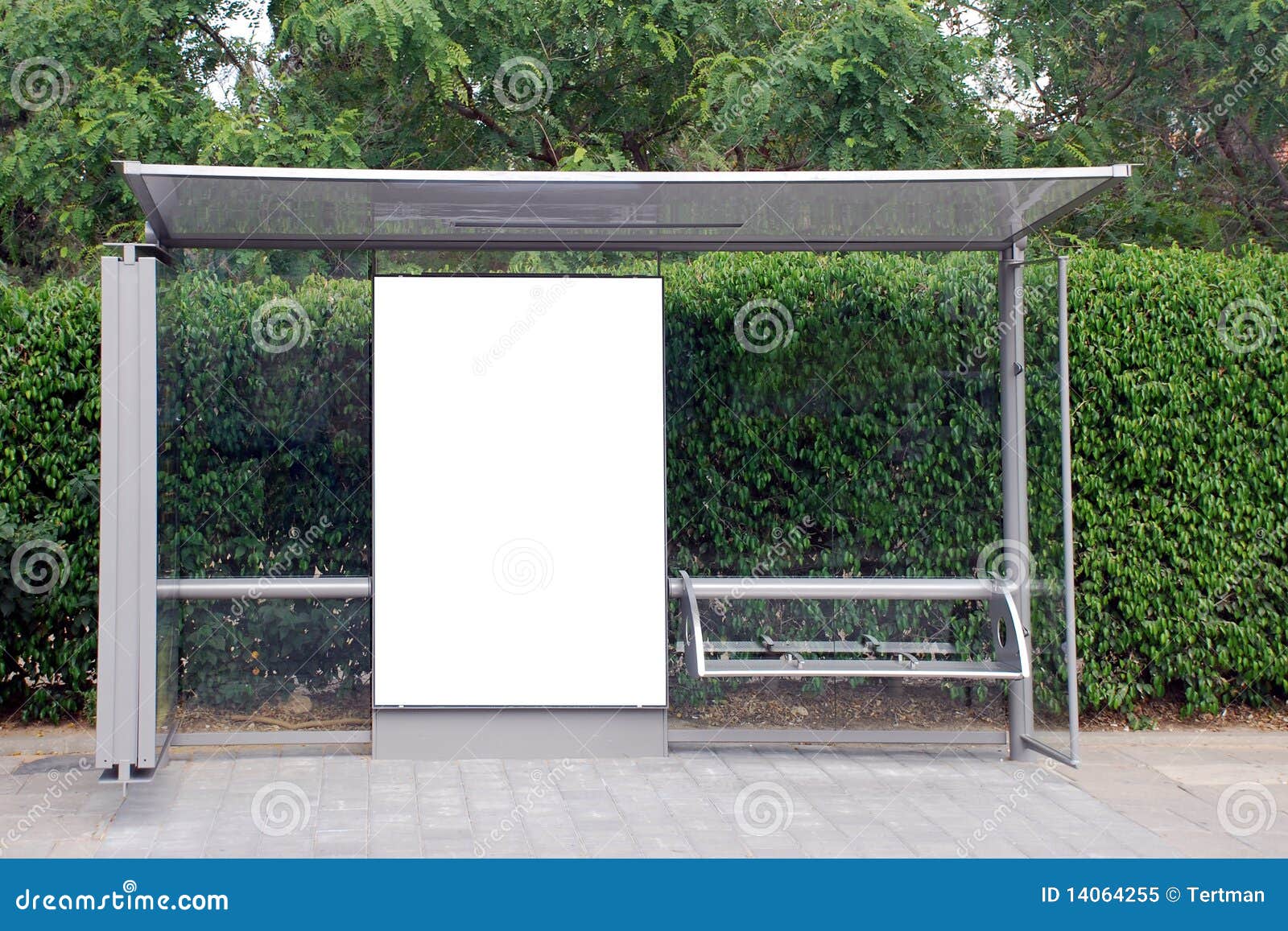 White Bus stop Sign stock image. Image of advertising - 14064255