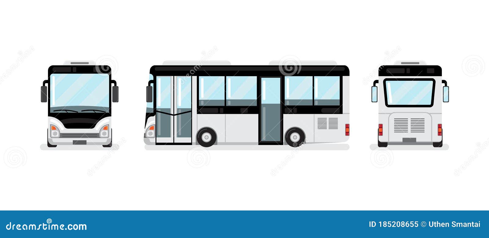 White bus vector stock vector. Illustration of autobus - 185208655