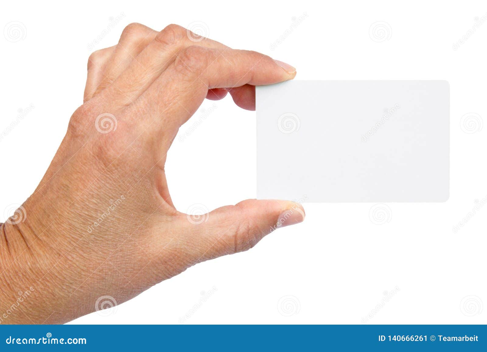 White Business Card in a Womans Hand Stock Image - Image of holding ...
