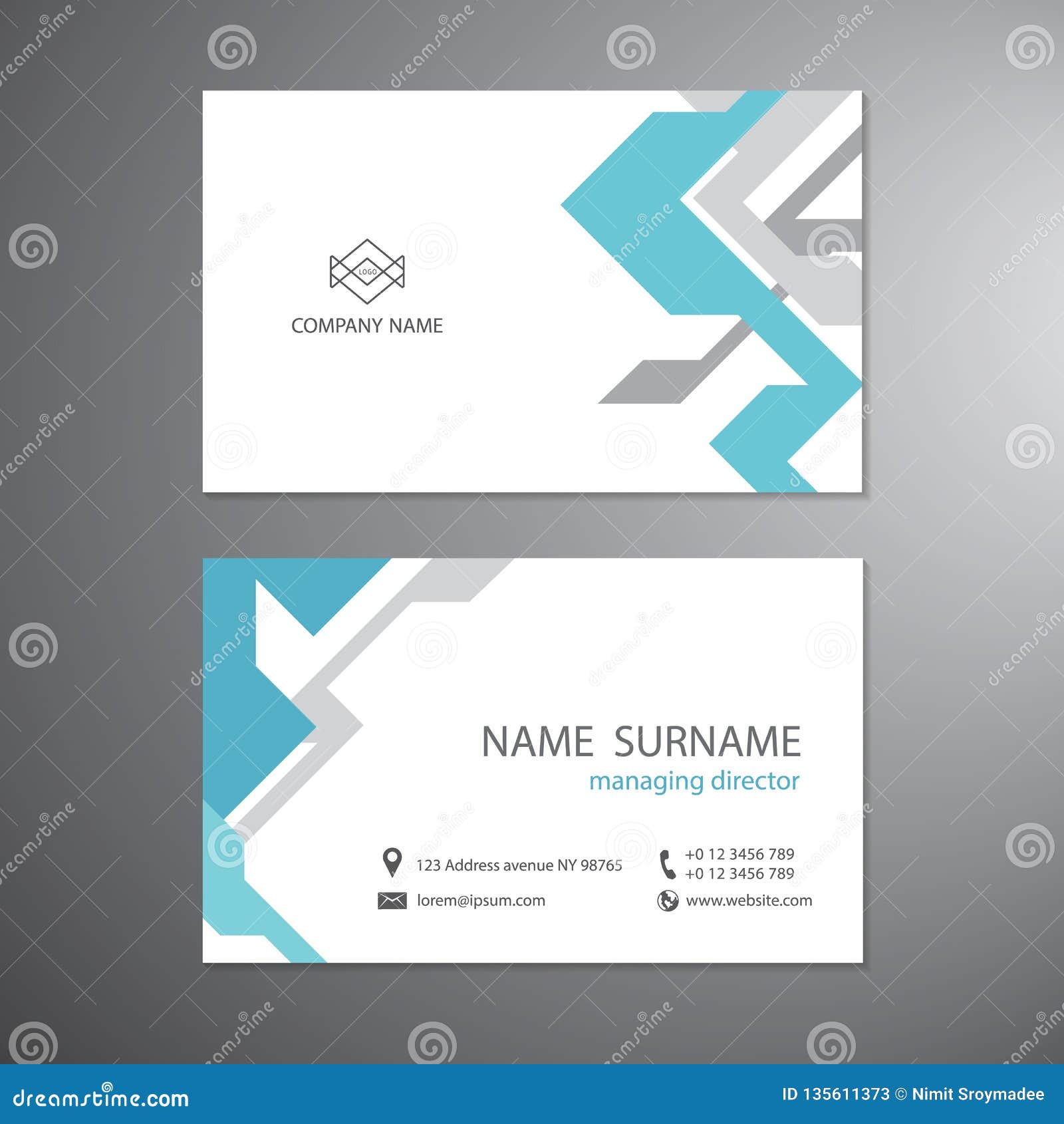 White Business Cards Set Template Vector Design Stock Vector ...