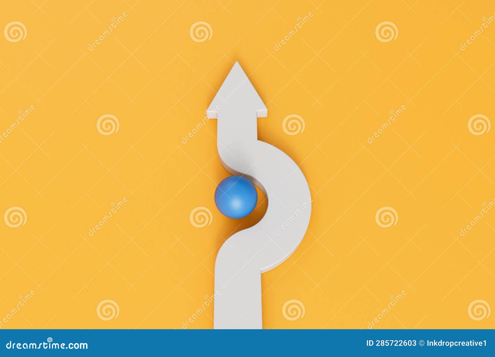 A White Business Direction Arrow Moves Around an Obstacle that is in ...