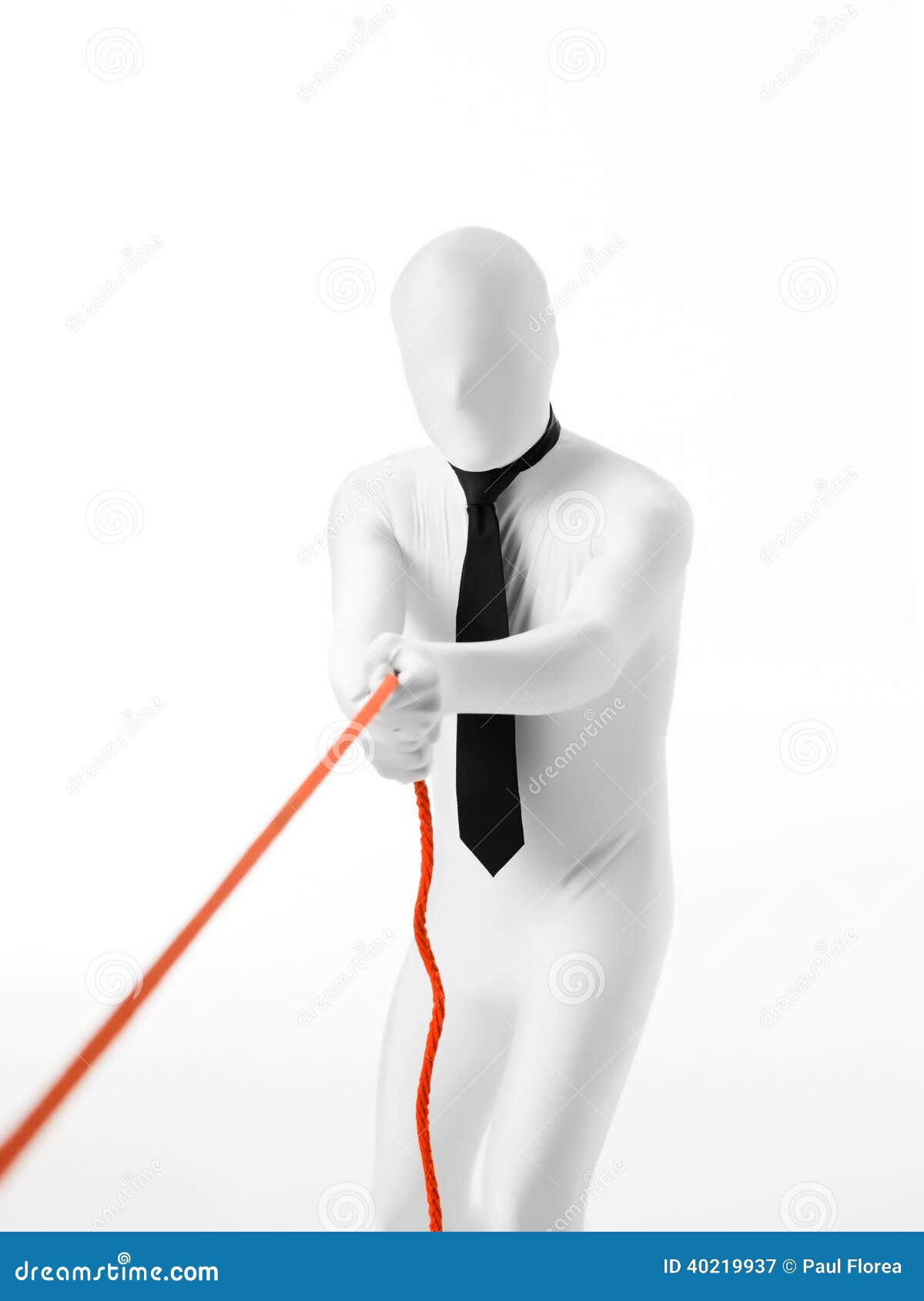 White Businessman Pulling a Rope Stock Image - Image of orange, white ...