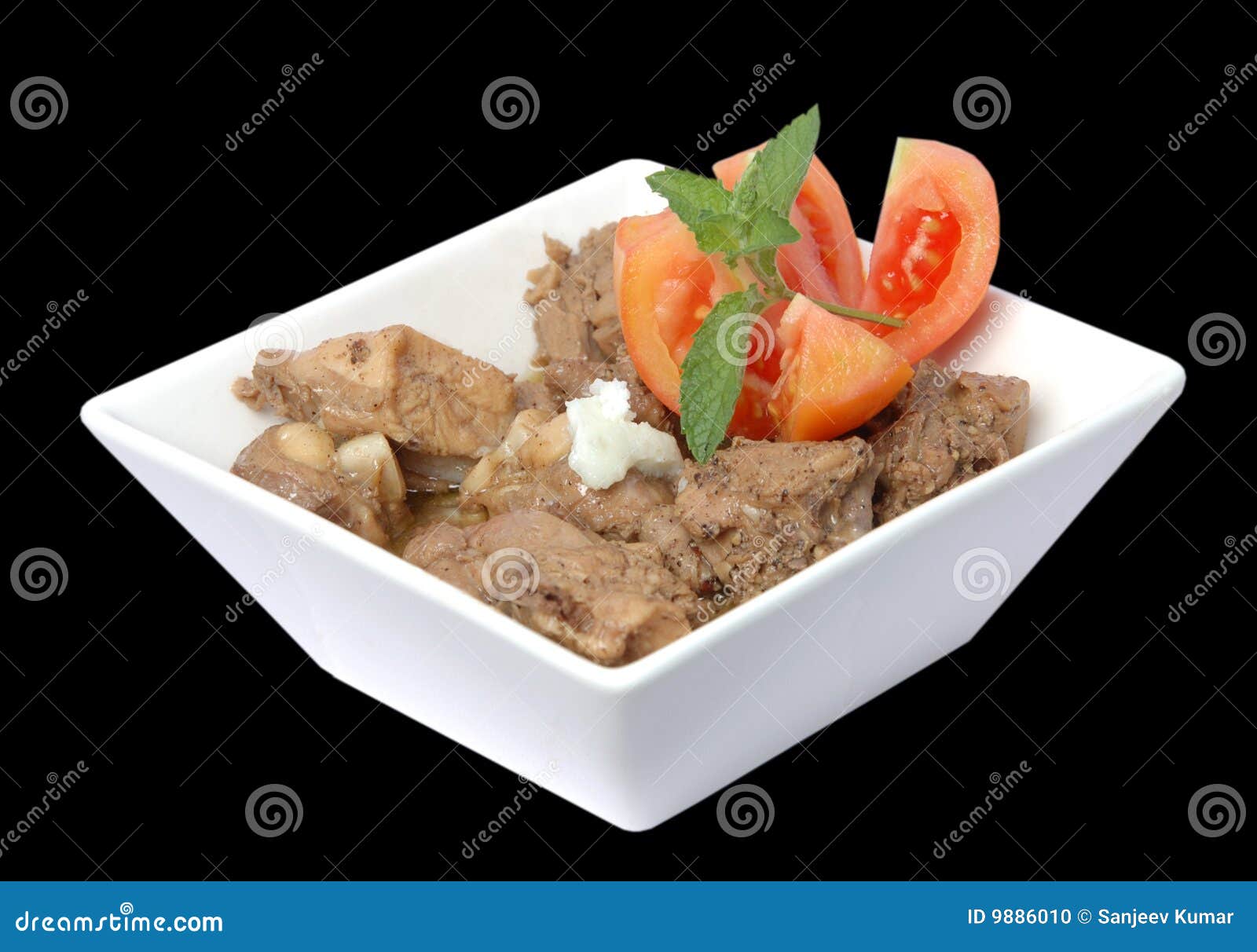 White butter chicken stock photo. Image of still, green - 9886010