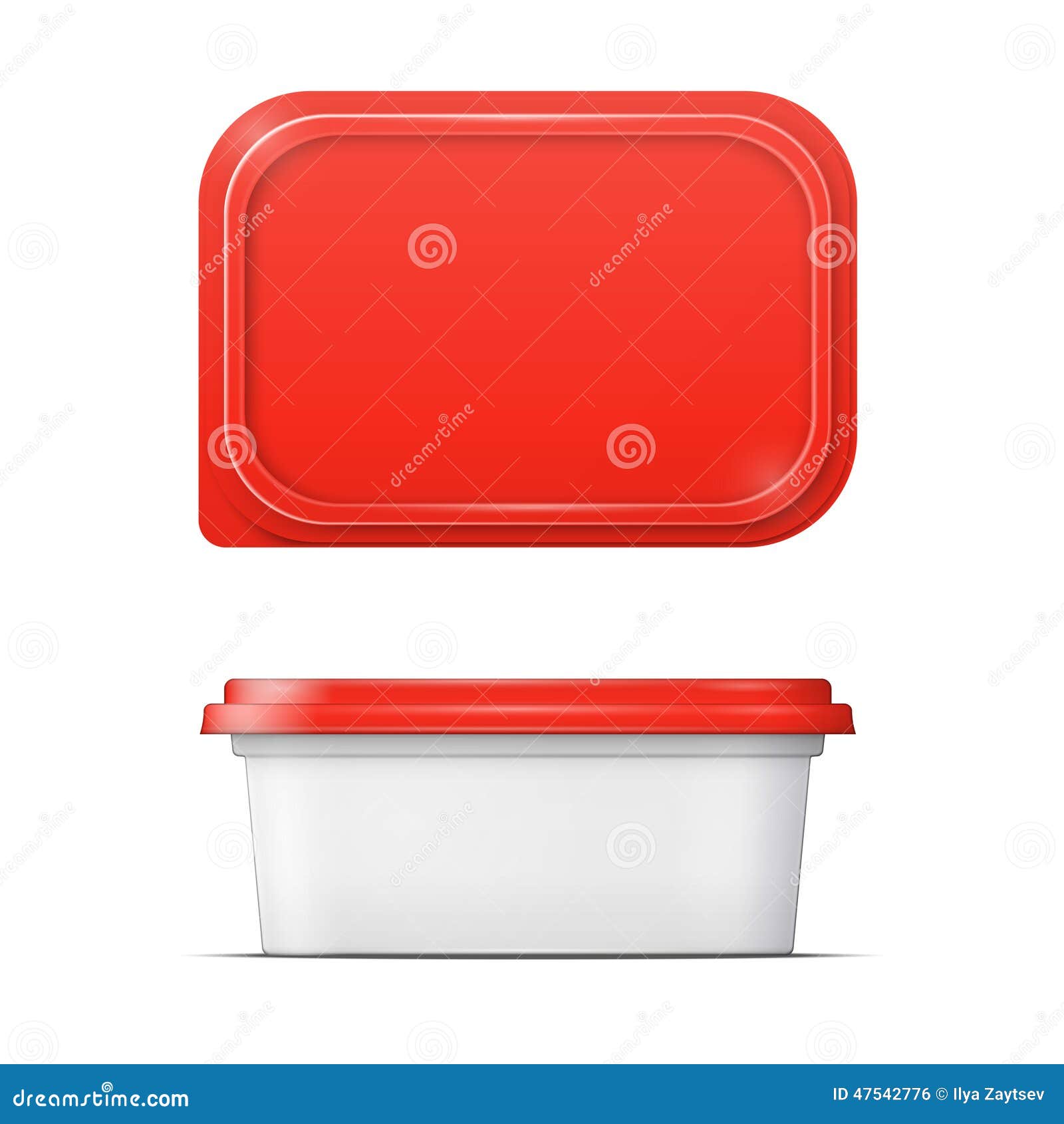 White Butter Container with Red Lid Template. Stock Vector ...