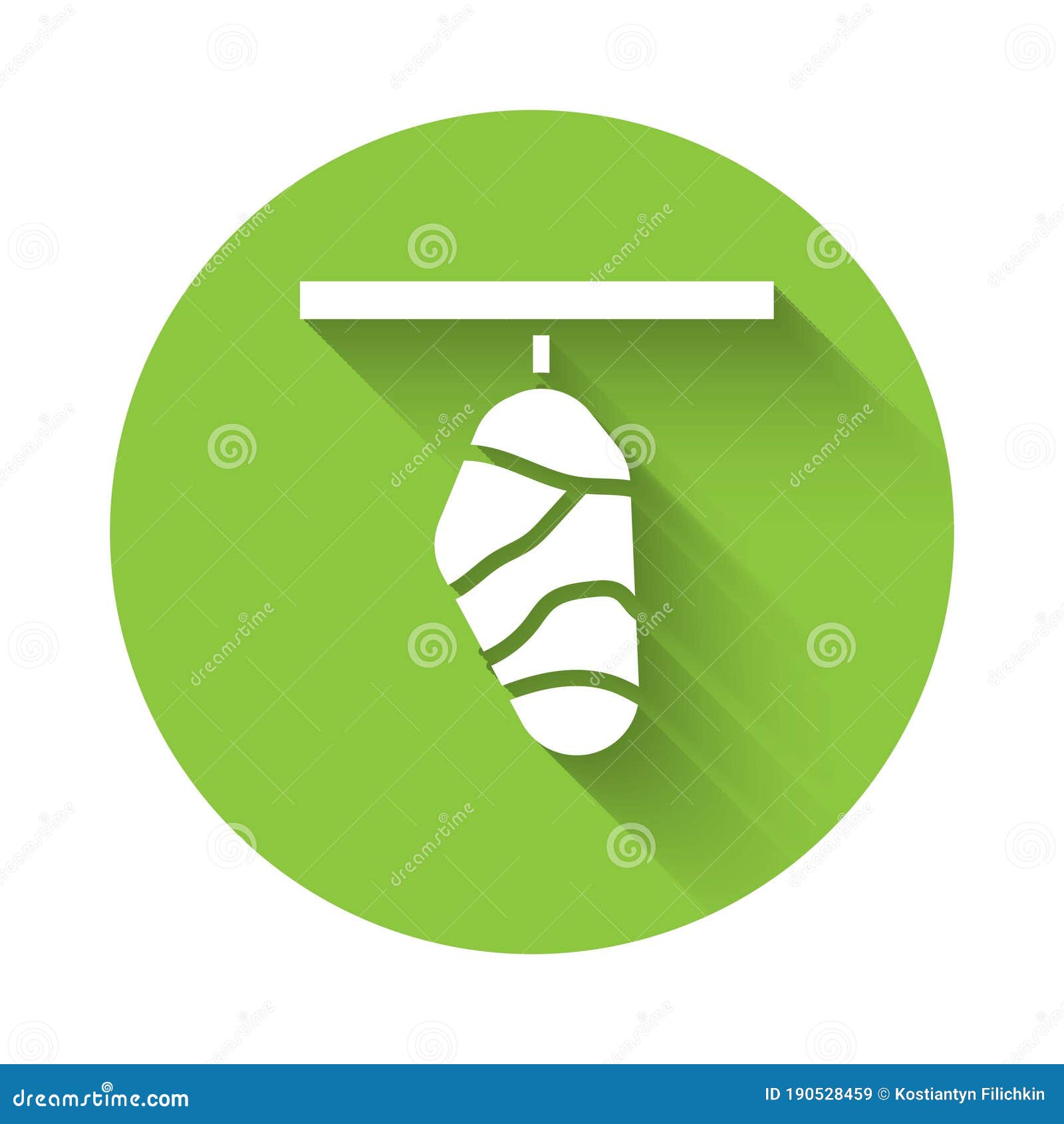 White Butterfly Cocoon Icon Isolated with Long Shadow. Pupa of the ...