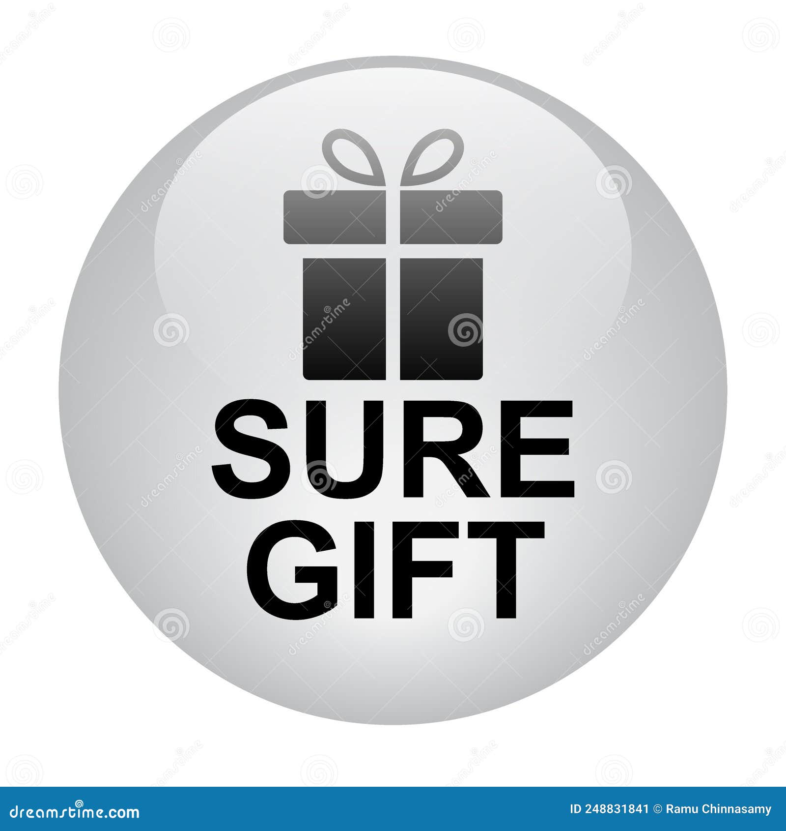 Sure Gift Icon Button on White Stock Illustration - Illustration of ...