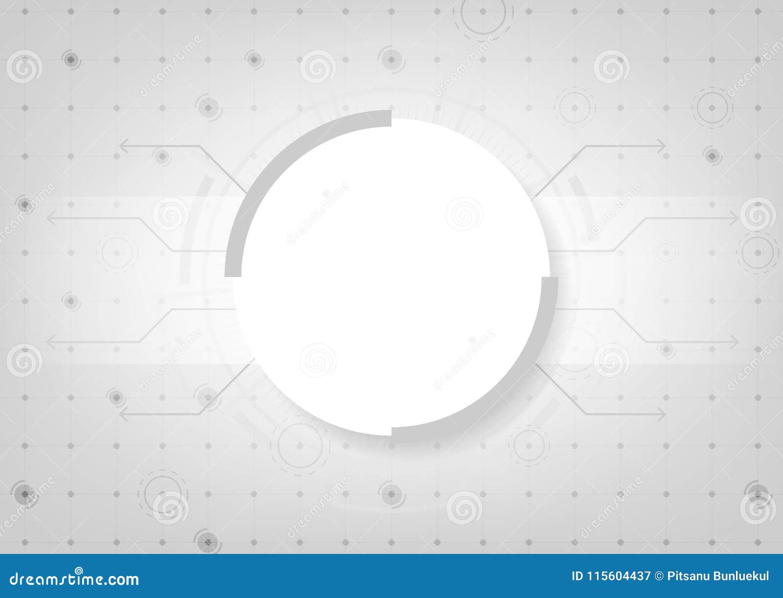 White Button with Abstract Circuit Line, Vector Technology Concept ...