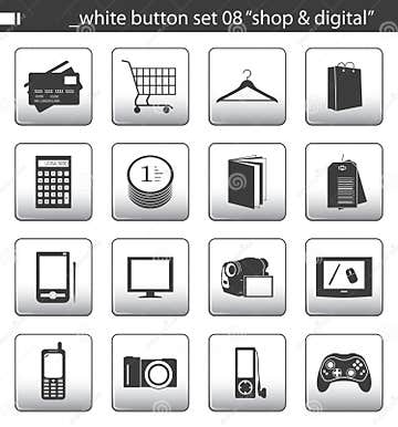 White button set 08 stock vector. Illustration of money - 1761522
