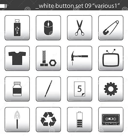 White button set 09 stock vector. Illustration of gavel - 1761526