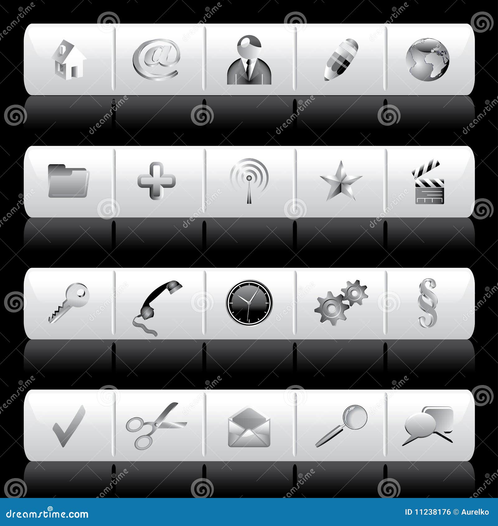 White buttons stock vector. Illustration of internet - 11238176