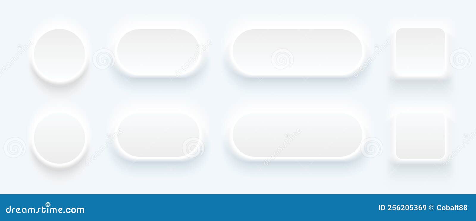 White Buttons for User Interface, Simple Circle 3D Modern Design Stock ... White Buttons for User Interface, Simple Circle 3D Modern Design Stock ...