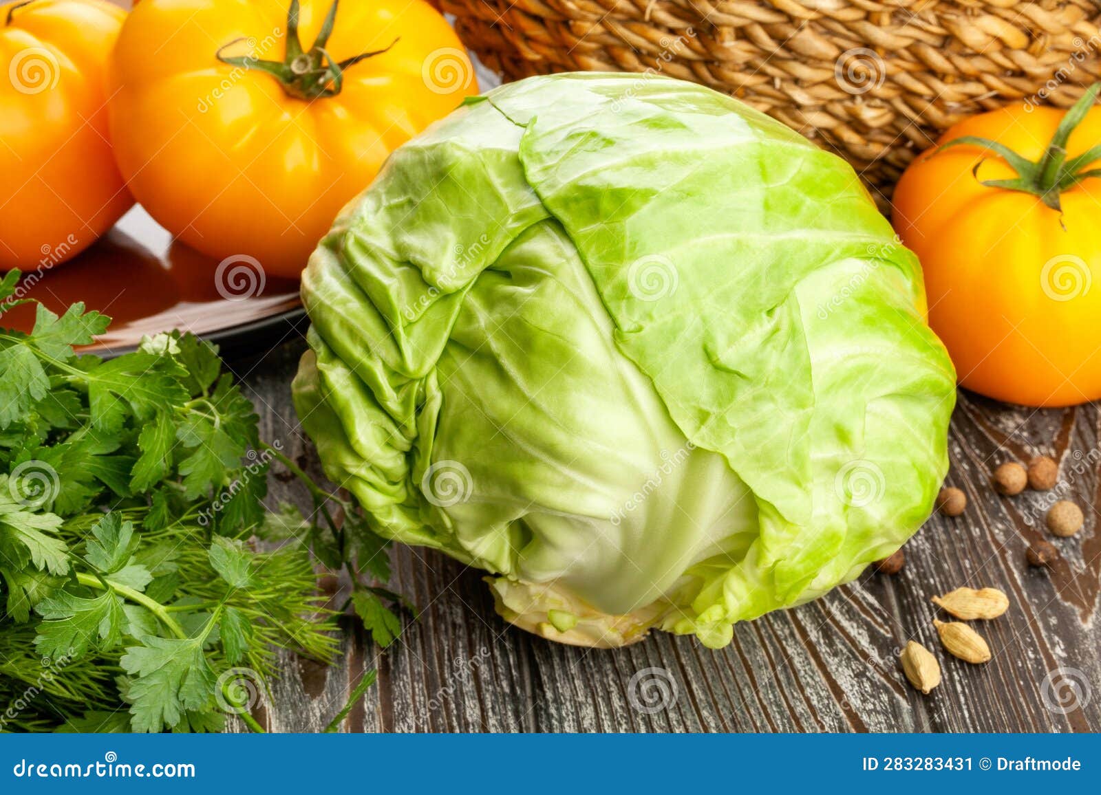 White cabbage on wood stock image. Image of nutrient - 283283431