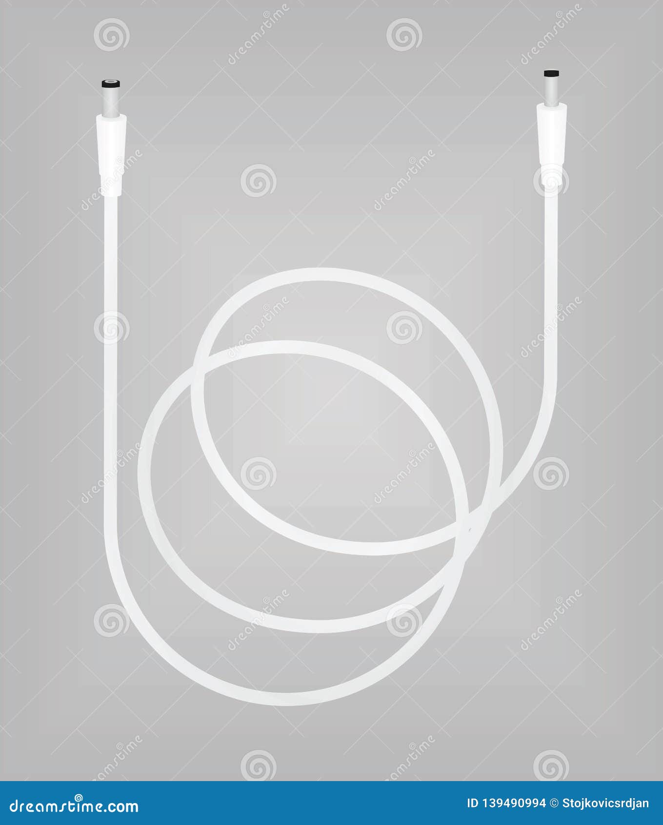 White cable connection stock vector. Illustration of charge - 139490994