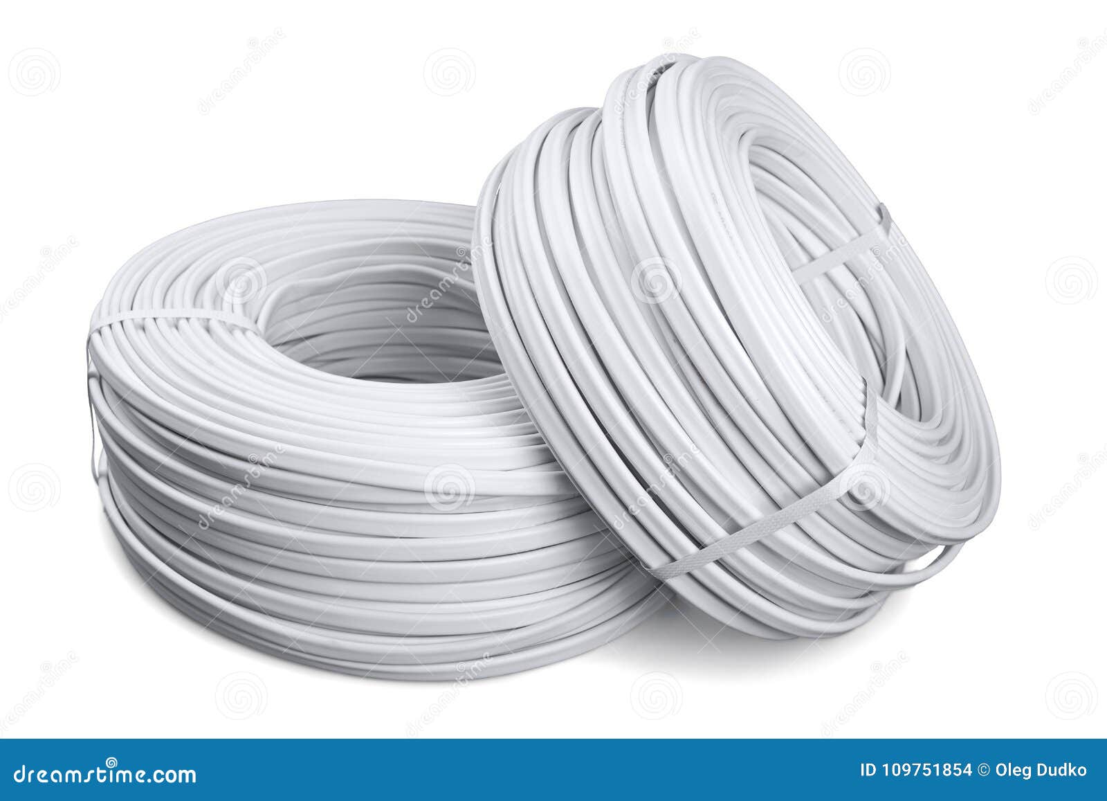 White Computer Cables on White Background Stock Photo - Image of ...