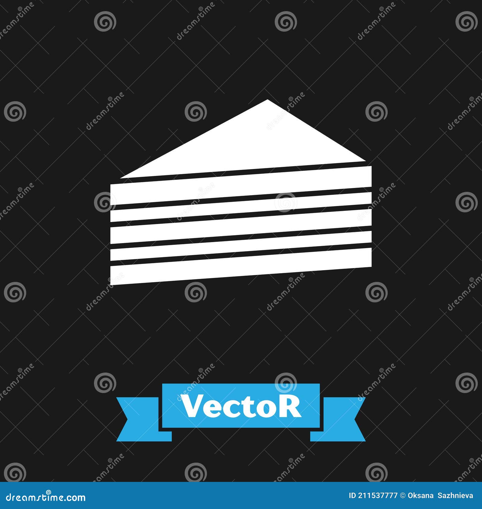 White Cake Icon Isolated on Black Background. Happy Birthday Stock ...