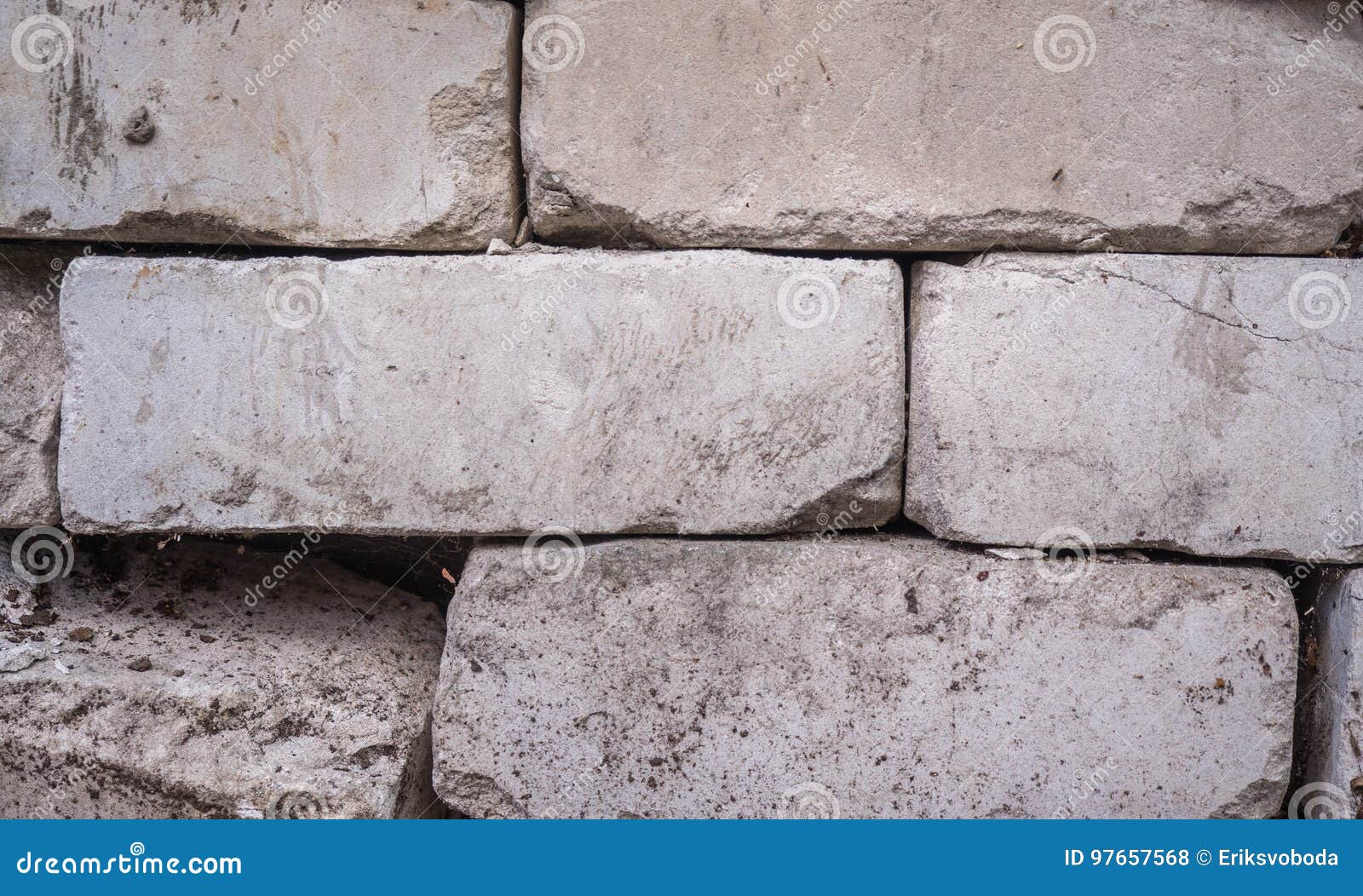 White Calcium Silicate Bricks Piled on Top of Each Other. Old, Cracked ...